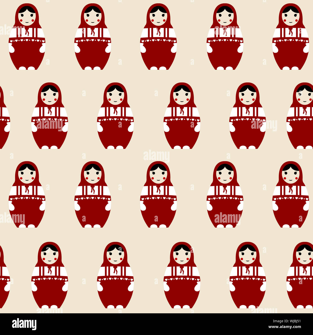 Pattern with Matryoshka russian doll Stock Photo - Alamy