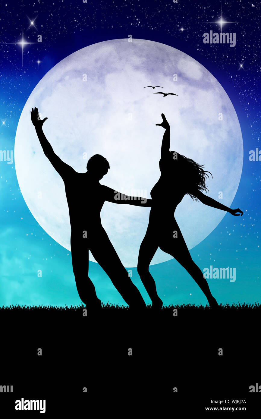 Couples Dancing In The Moonlight