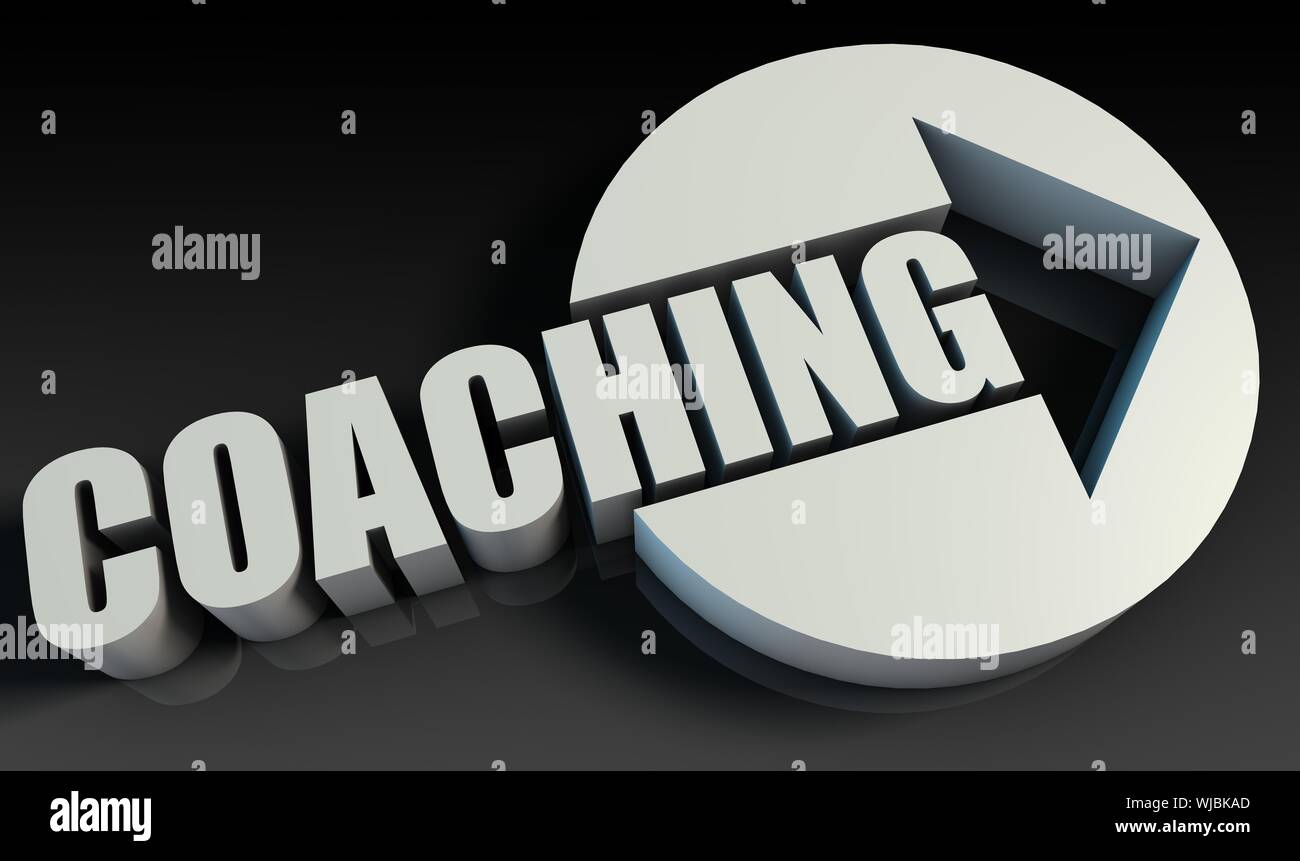 Coaching Concept With an Arrow Going Upwards 3D Stock Photo - Alamy