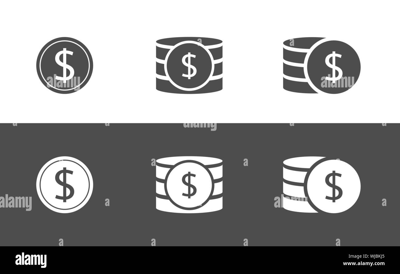 Dollar coins. American money symbols, Vector illustration Stock Vector ...