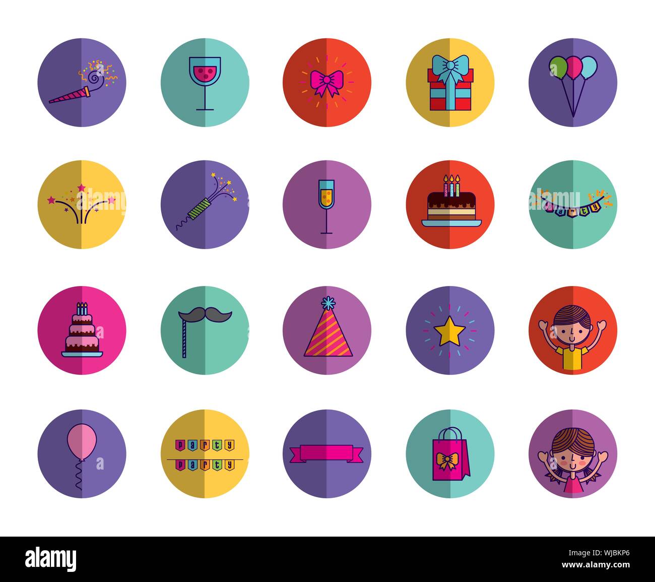set of birthday celebration icons Stock Vector Image & Art - Alamy