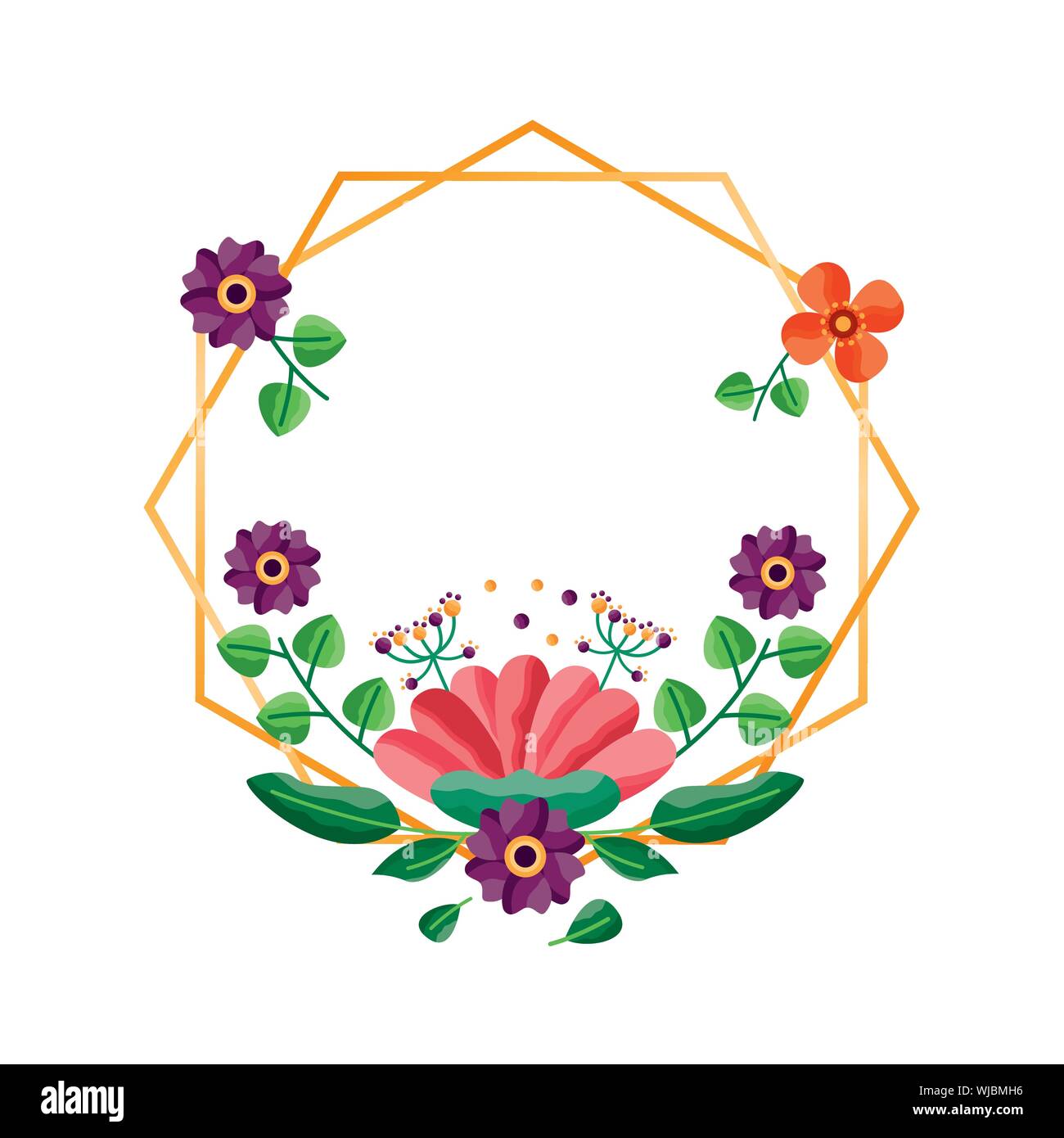 Isolated flowers frame vector design Stock Vector Image & Art - Alamy