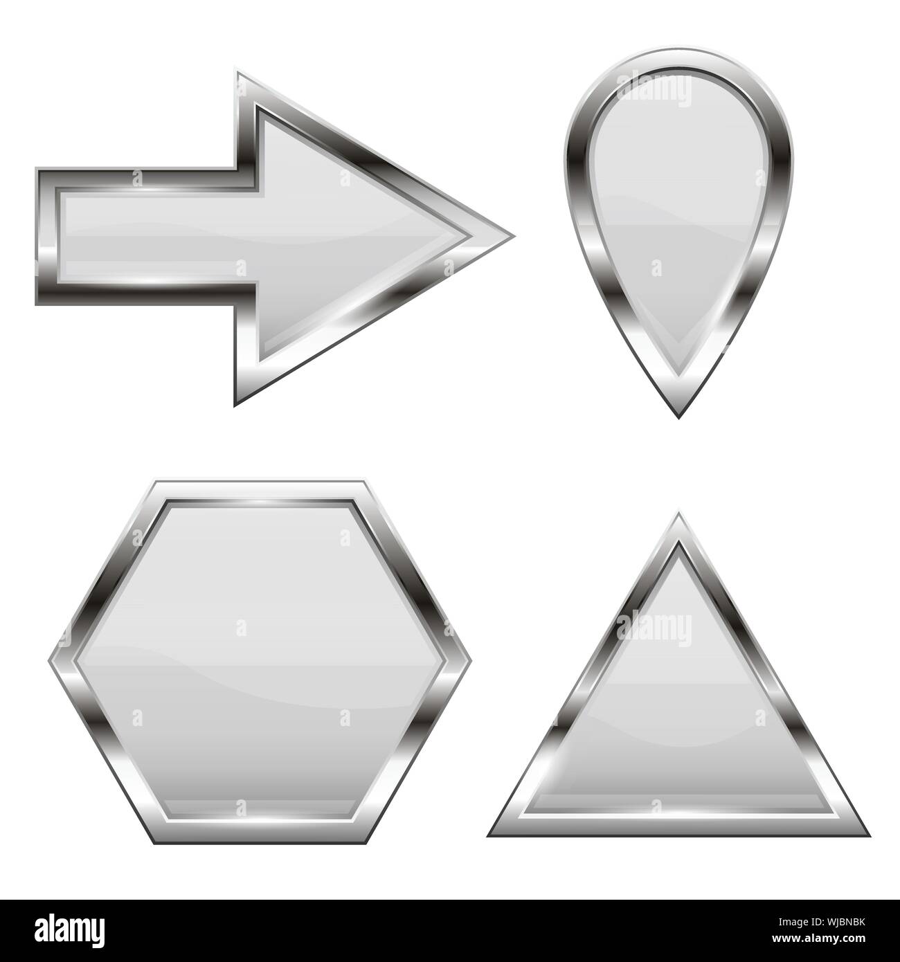 White shiny web icons with metal frame Stock Vector Image & Art - Alamy