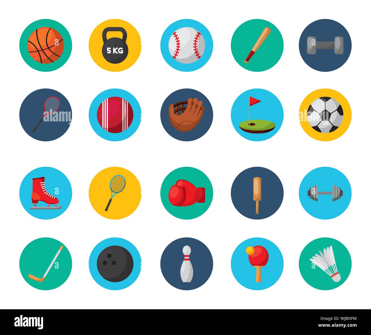 Sports Equipment Icons Set Outline High Resolution Stock Photography ...