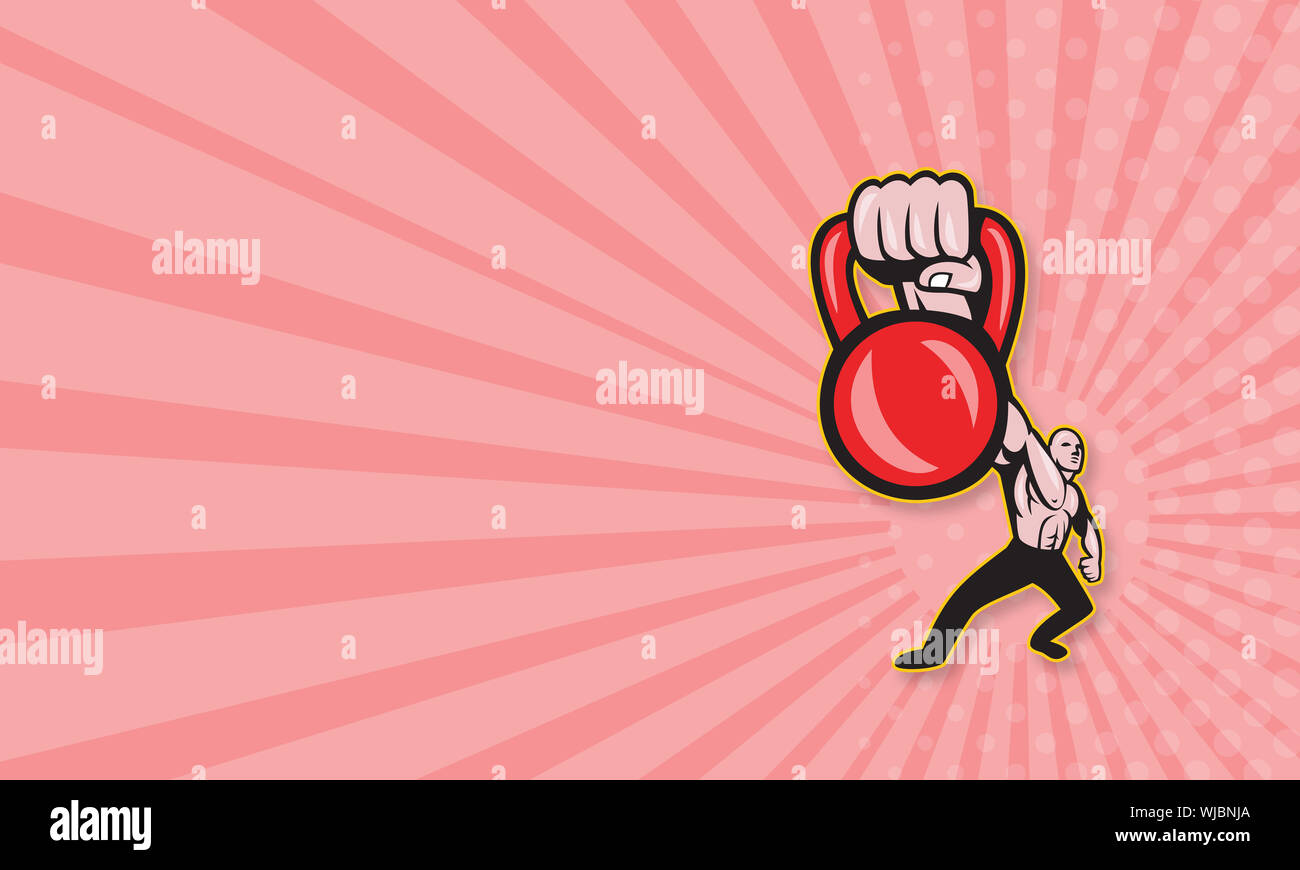 Business card template showing illustration of a strongman crossfit ...
