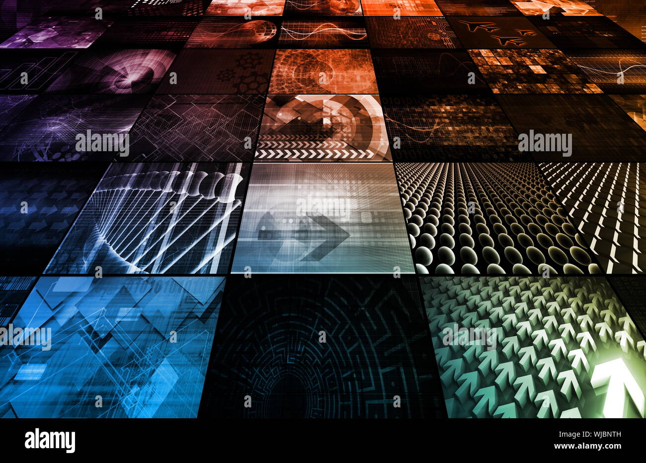 TV Screen Wall with Latest News and Channels Stock Photo - Alamy