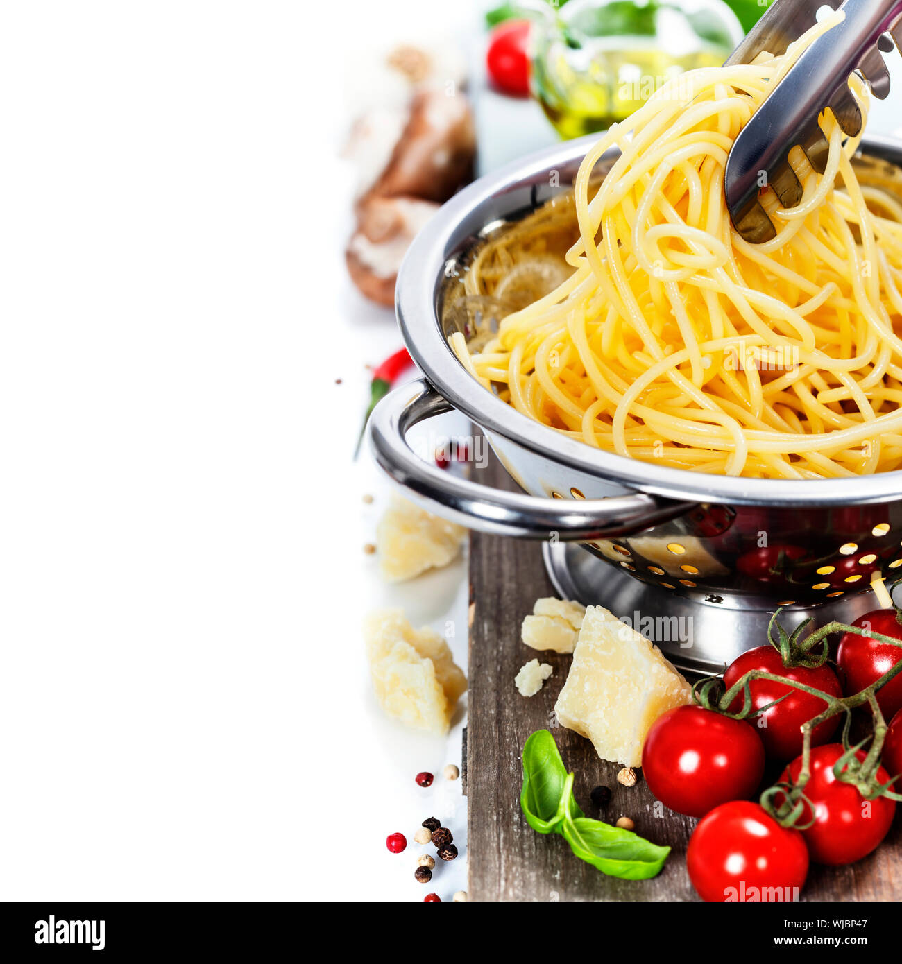 Freshly made spaghetti with italian ingredients Stock Photo - Alamy