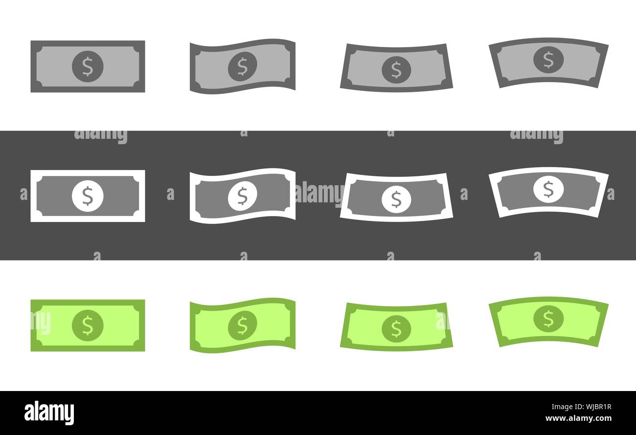 Dollar banknote set. American money banknotes, Vector illustration ...