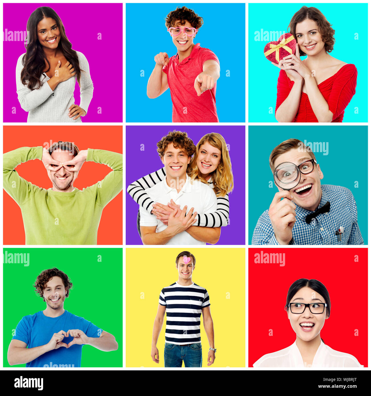 Collage collection young people Cut Out Stock Images & Pictures - Alamy