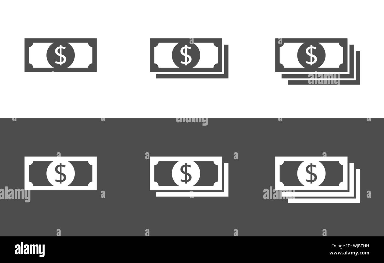 Dollar banknote set. American money banknotes, Vector illustration ...