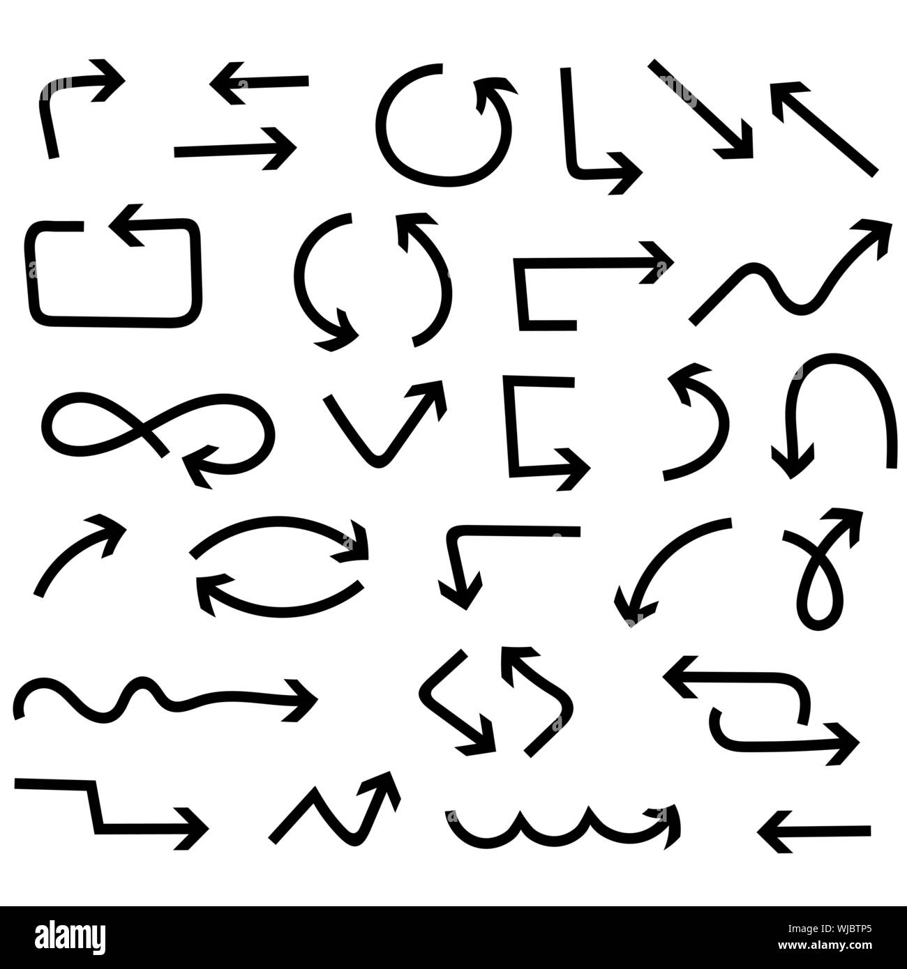 Bold black arrows. Doodle style Stock Vector Image & Art - Alamy