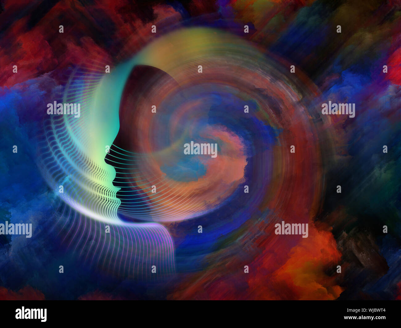 Geometry of the Soul series two. Composition of human profile and ...