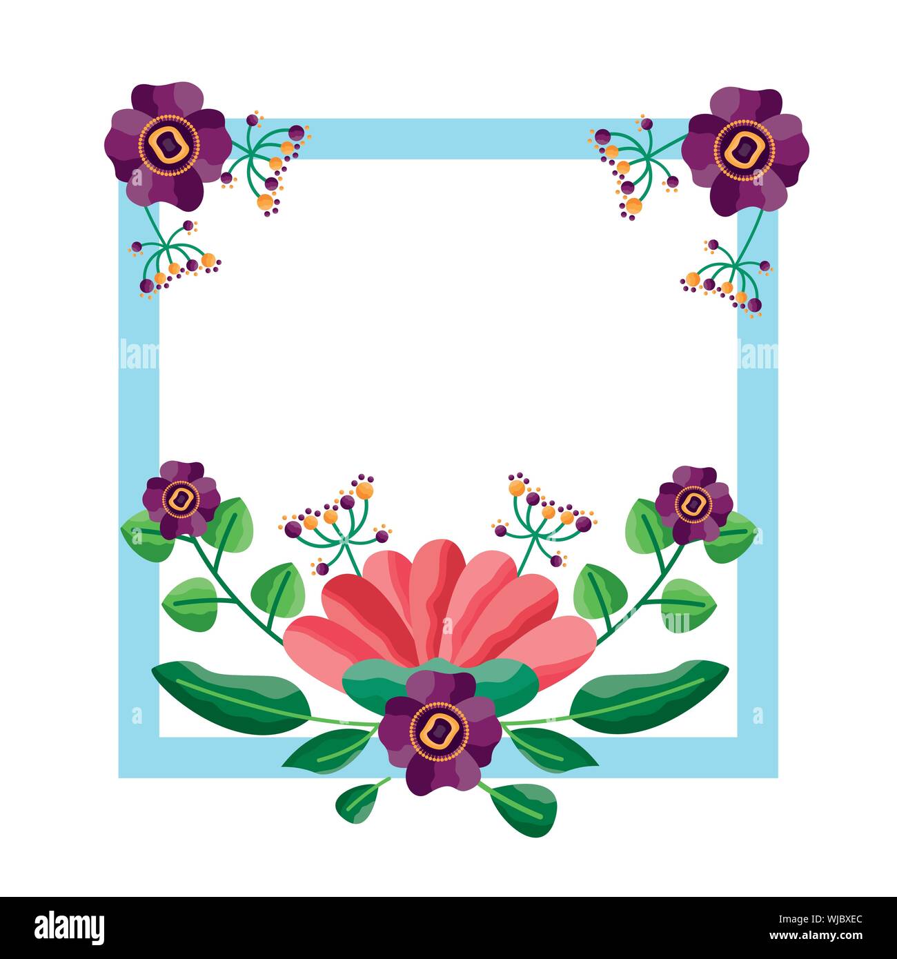 Isolated flowers frame vector design Stock Vector Image & Art - Alamy