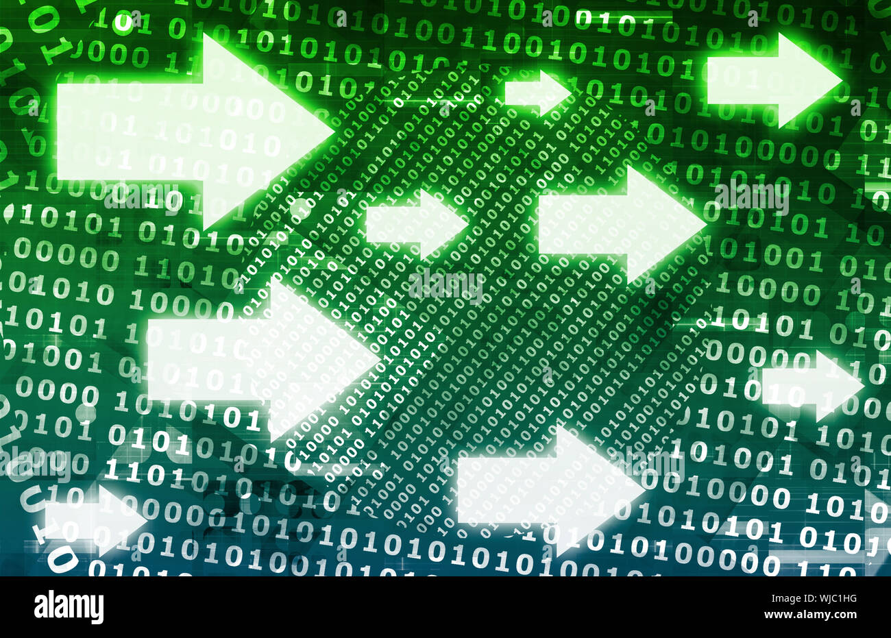 Abstract Arrows Technology Background with Binary Numbers Stock Photo ...