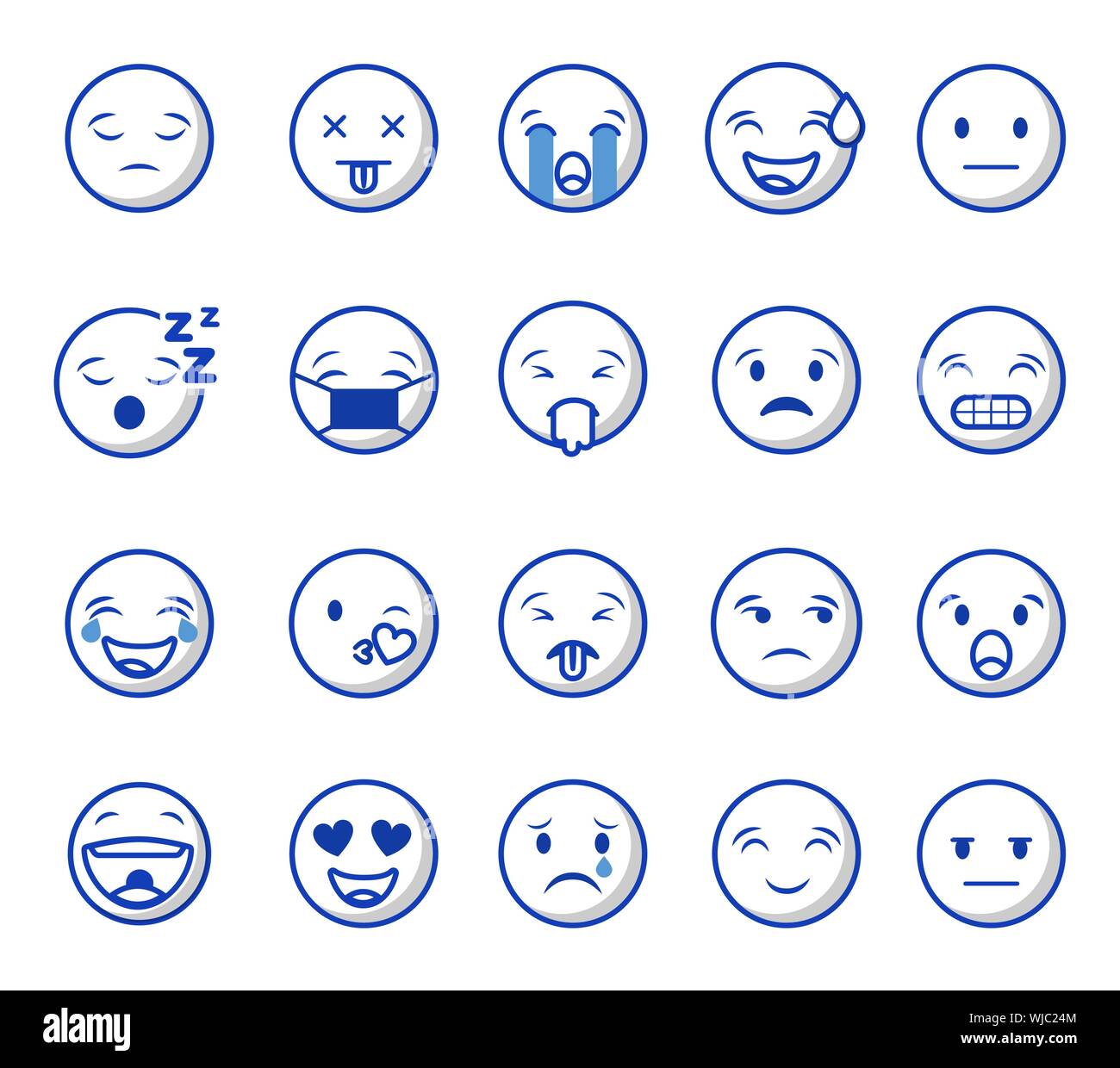 emoticon faces gestures bundle icons Stock Vector Image & Art - Alamy