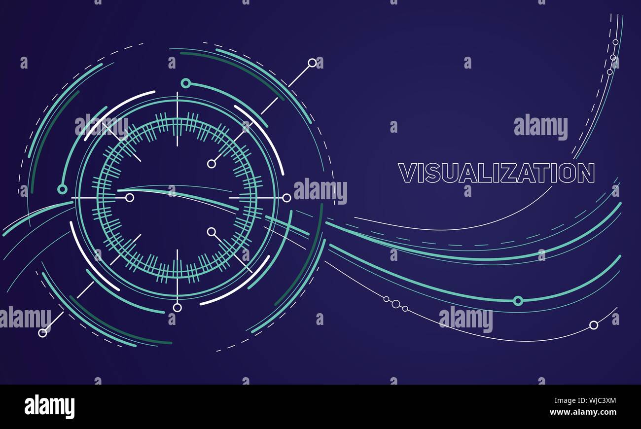 Visualization circle concept background. Outline illustration of ...