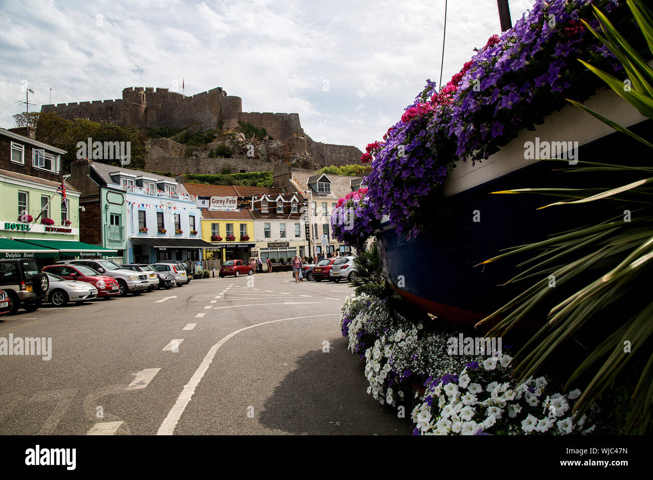 An image of the town square at Gorey Pier, Gorey, Jersey Stock Photo ...