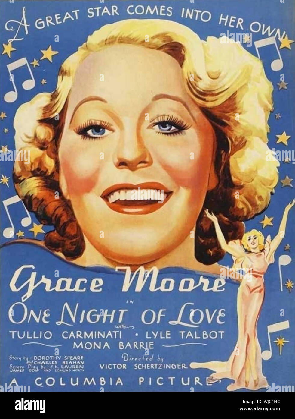 ONE NIGHT OF LOVE 1934 Columbia Pictures musical with Grace Moore Stock ...