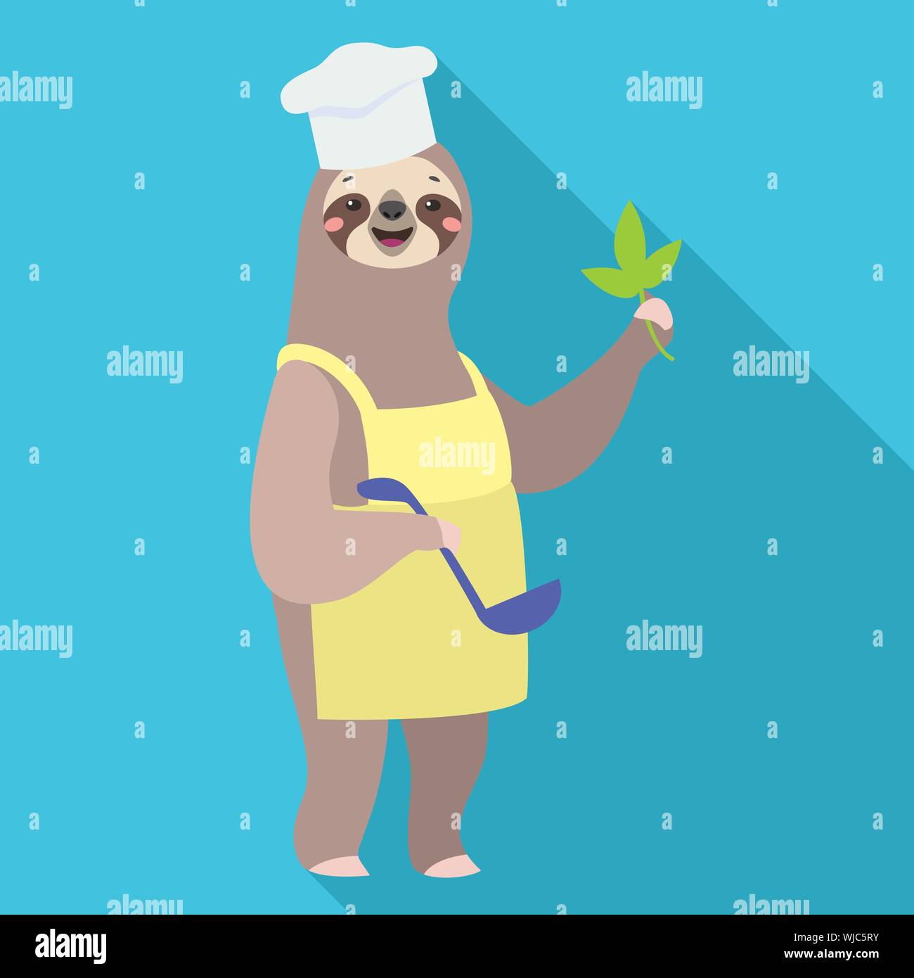 Sloth cooker icon. Flat illustration of sloth cooker vector icon for ...