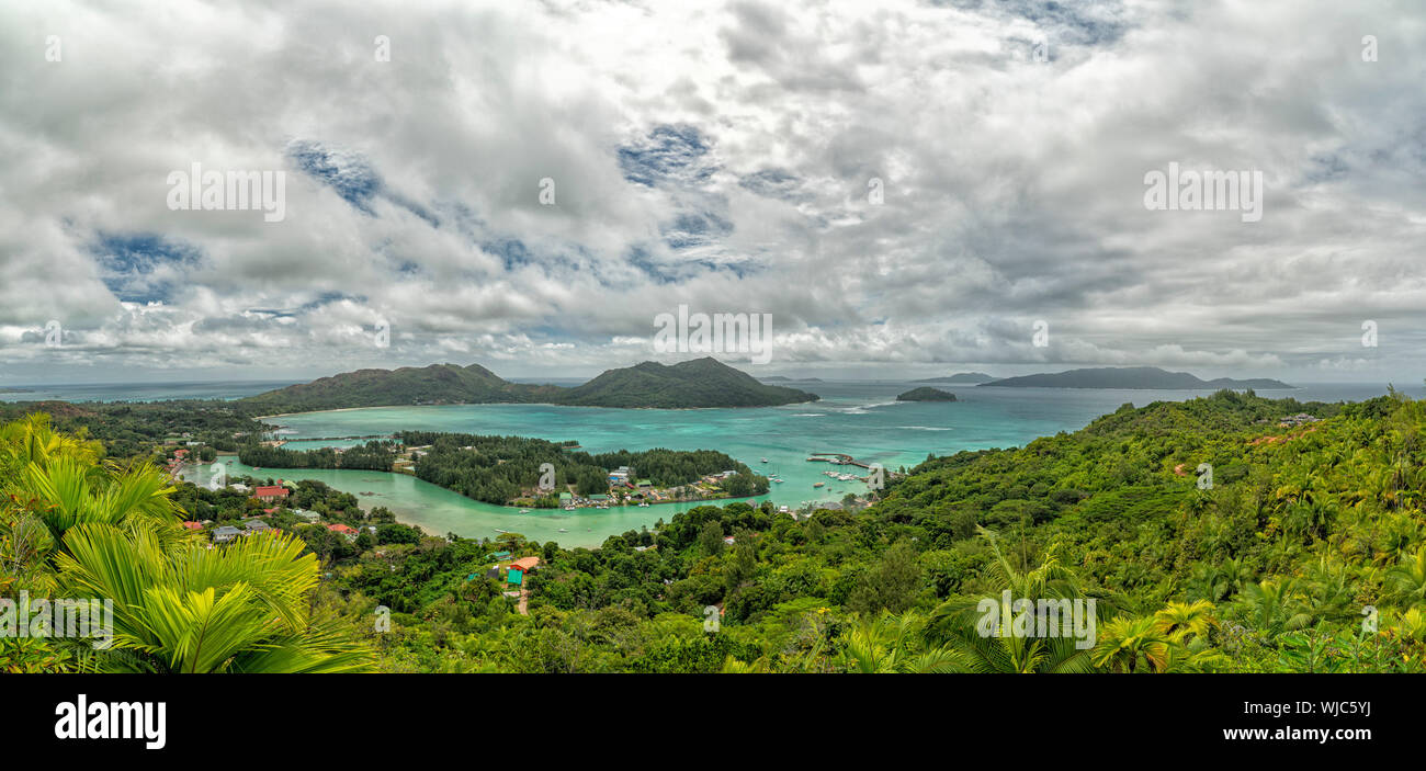 seychelles paradise beach panorama landscape of praslin island Stock ...