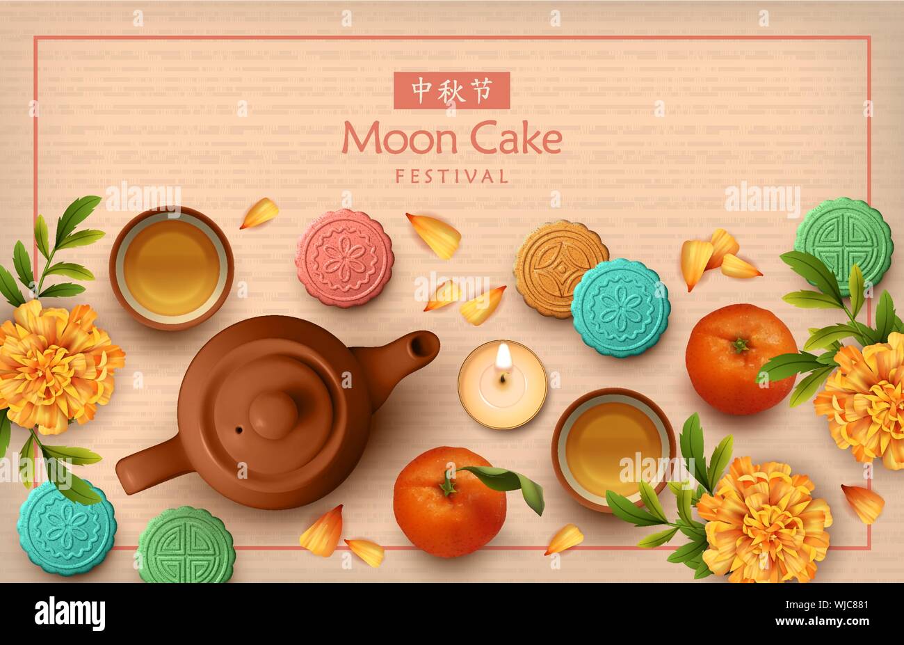 Autumn table candle Stock Vector Images - Alamy