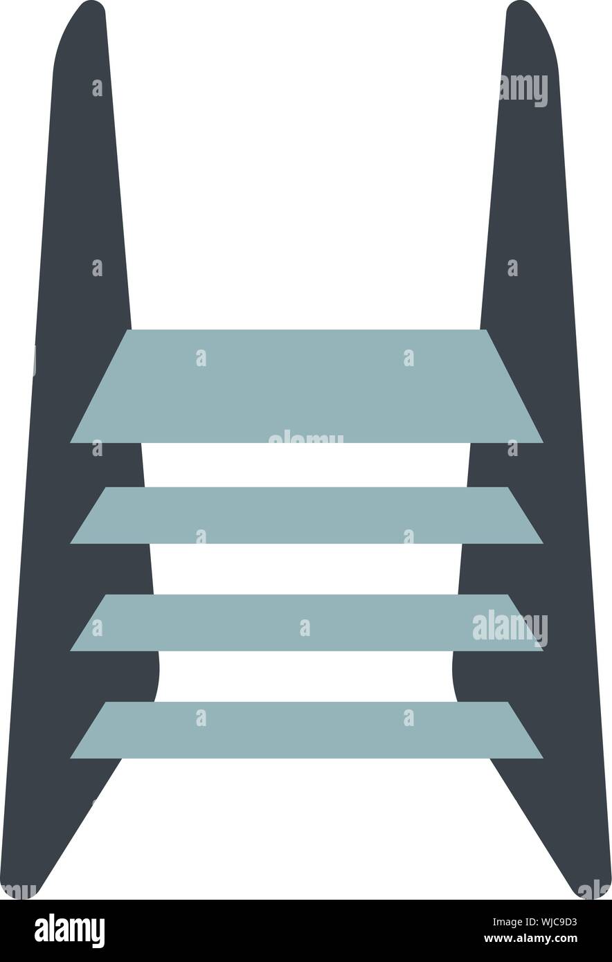 Metal ladder icon. Flat illustration of metal ladder vector icon for ...