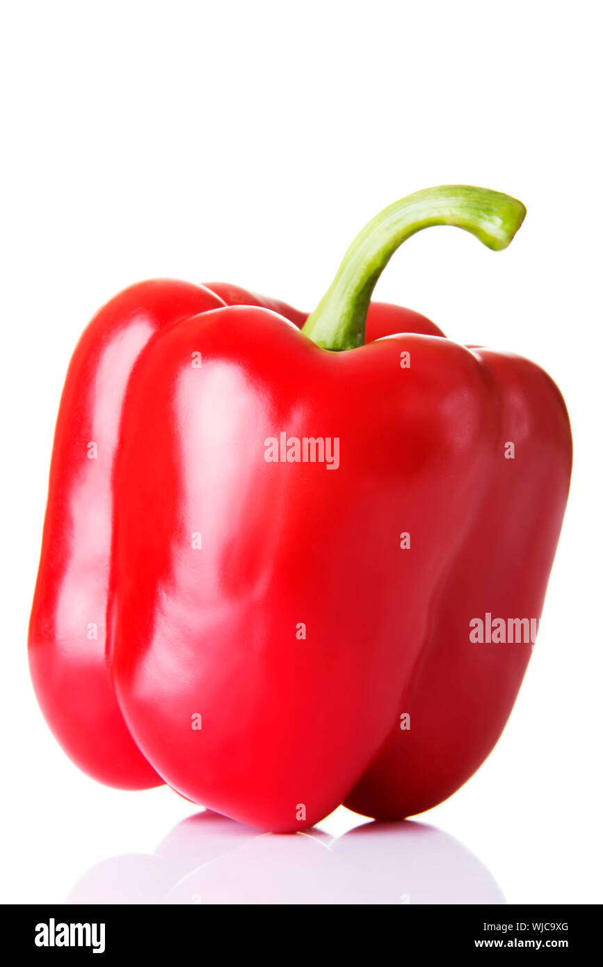 Red fresh raw paprika. Isolated on white Stock Photo - Alamy