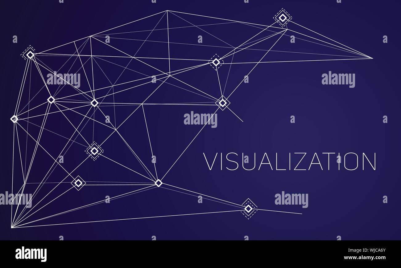 Line visualization concept background. Outline illustration of line ...