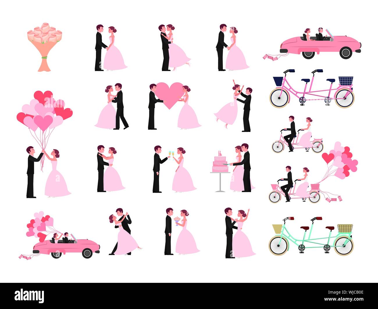 wedding couple and married icons Stock Vector Image & Art - Alamy