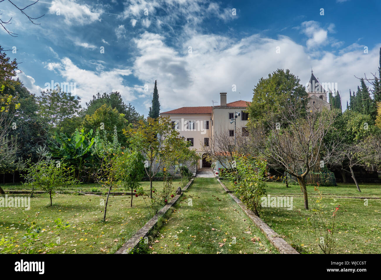 Visovac island catholic monastery island in Croatia Stock Photo - Alamy