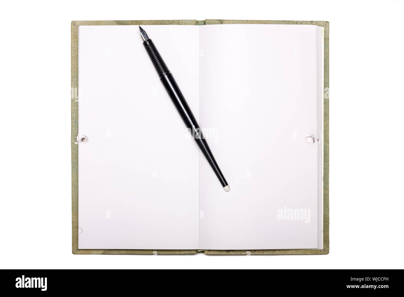blank page of note book with isolated on white Stock Photo - Alamy
