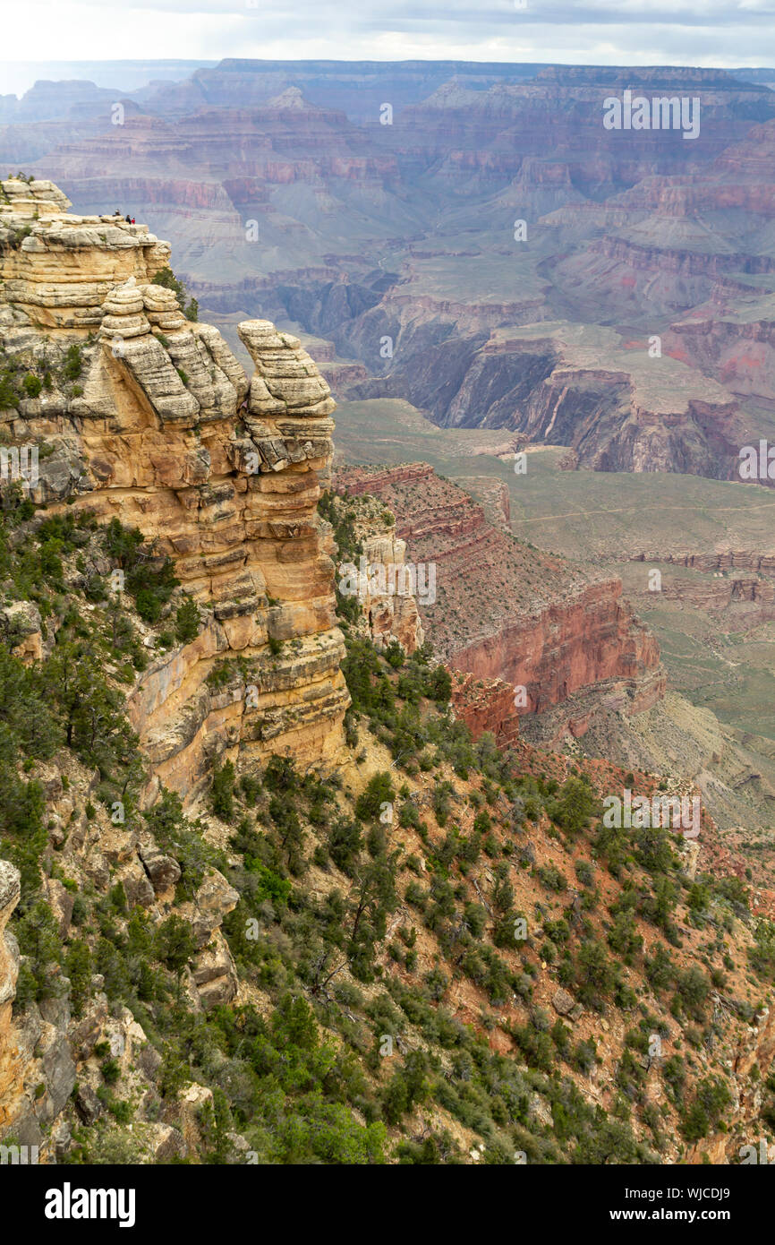 View from south rim in the Grand Canyon National Park, United States ...