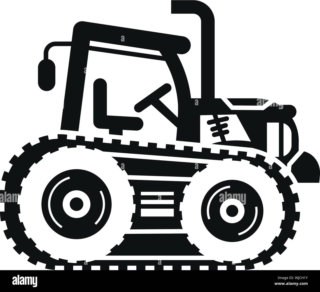 Crawler tractor icon. Simple illustration of crawler tractor vector ...