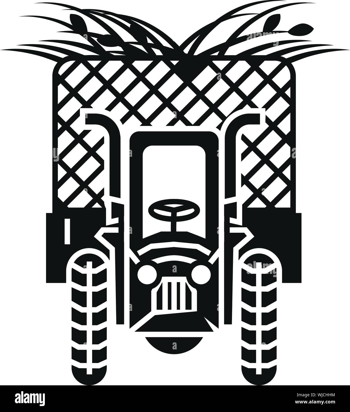 Full tractor trailer icon. Simple illustration of full tractor trailer ...