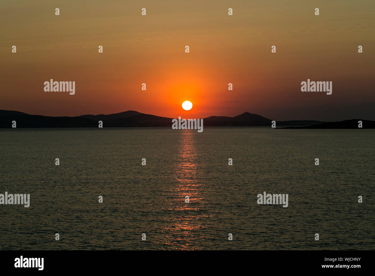 sunset on a cloudless sky Stock Photo - Alamy