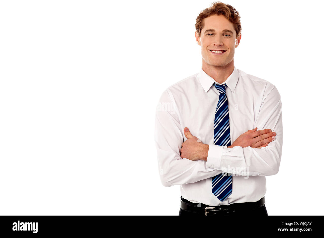 Handsome male manager portrait over white Stock Photo - Alamy