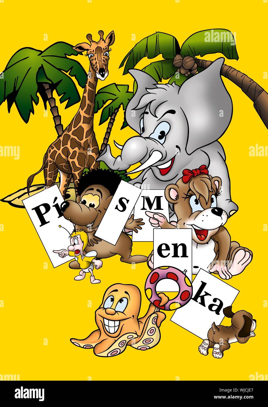 Alphabet letters cartoon hi-res stock photography and images - Alamy