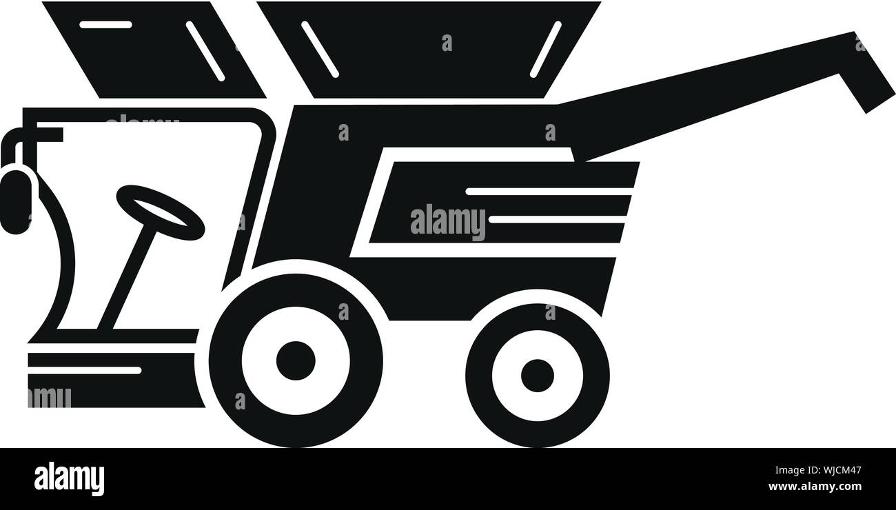 Harvester machine icon. Simple illustration of harvester machine vector ...