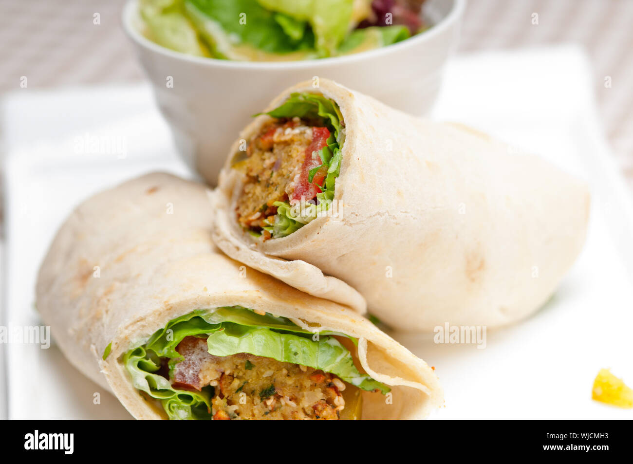 falafel pita bread roll wrap sandwich traditional arab middle east food ...