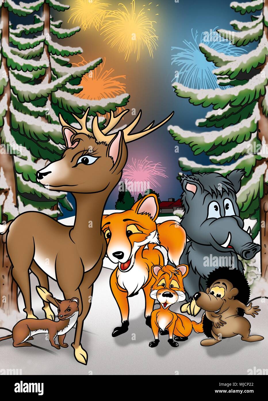 Animals And Fireworks Stock Photo - Alamy