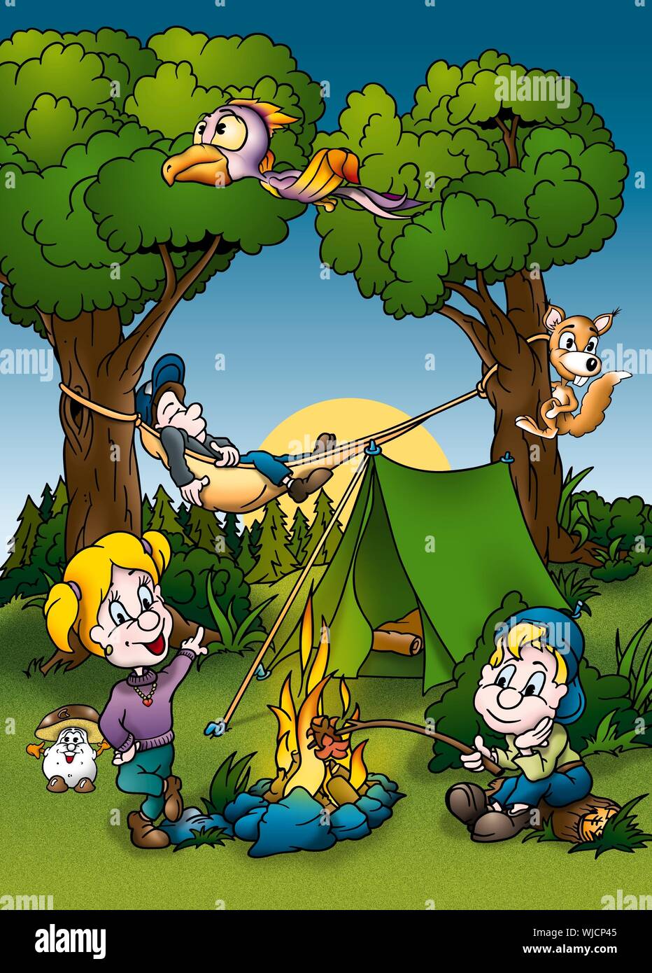 Camping cartoon hi-res stock photography and images - Alamy