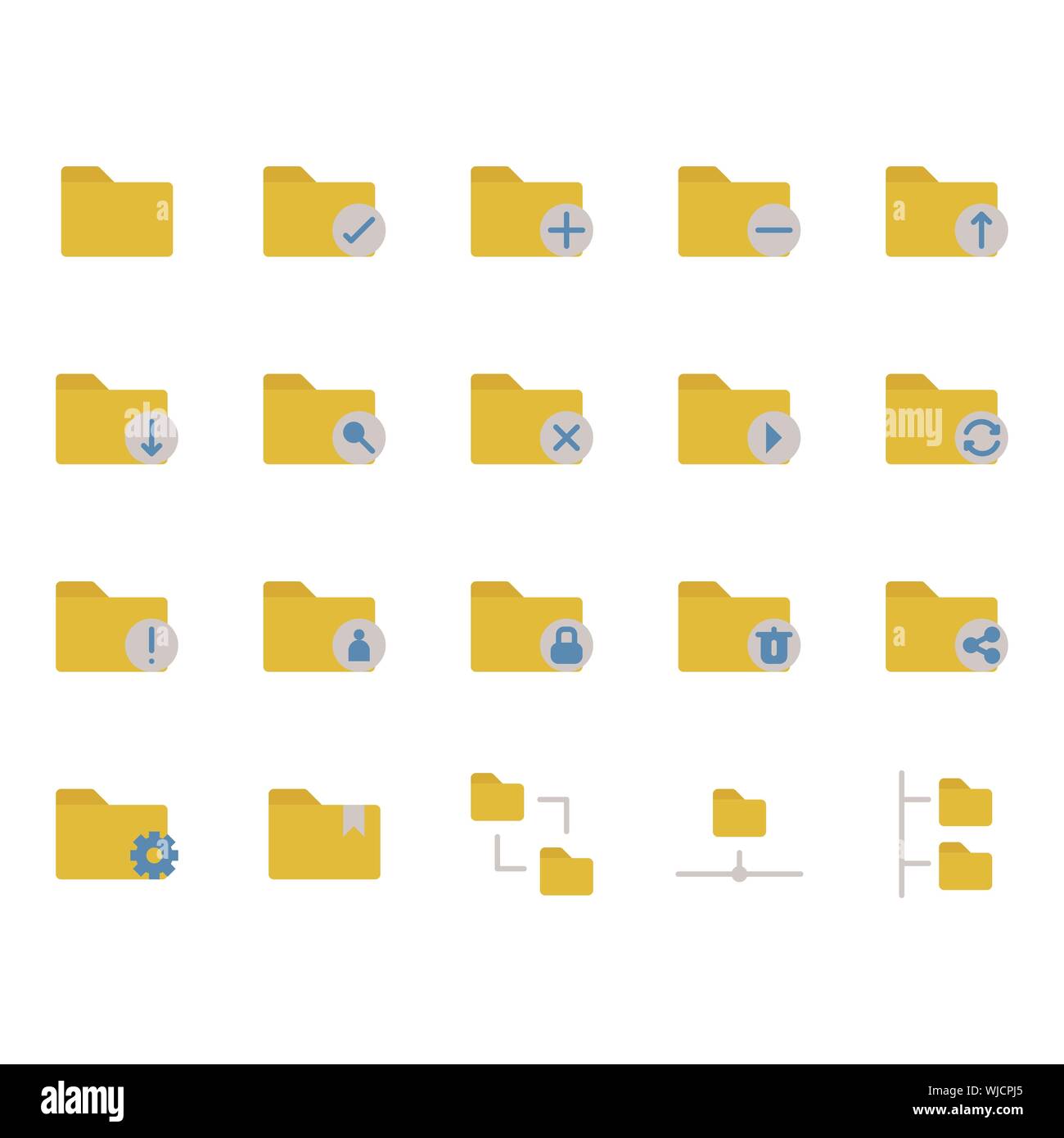 Folder related icon set. Vector illustration Stock Vector Image & Art ...
