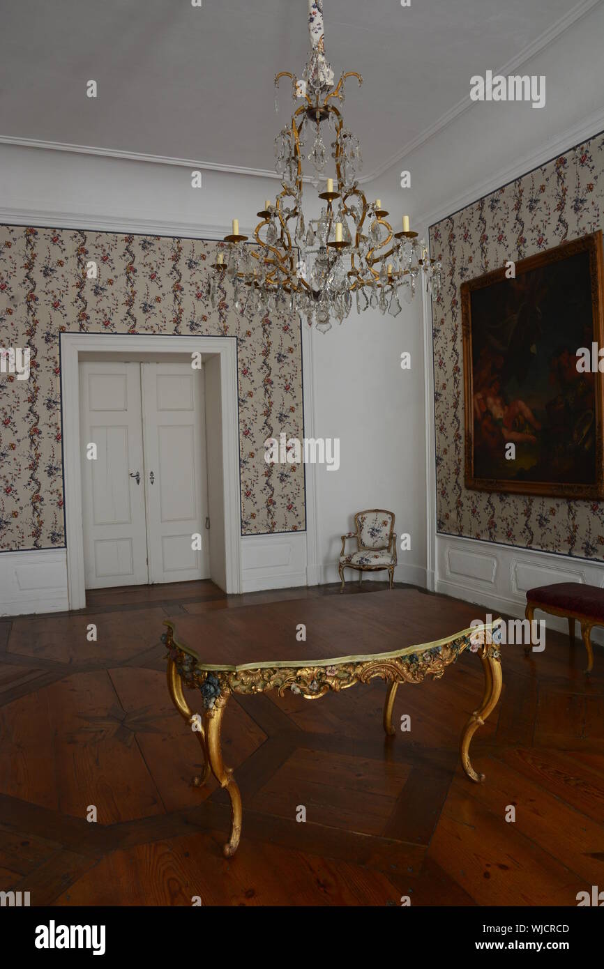 Bamberg, Germany - View of the interior of the baroque SCHLOSS SEEHOF ...