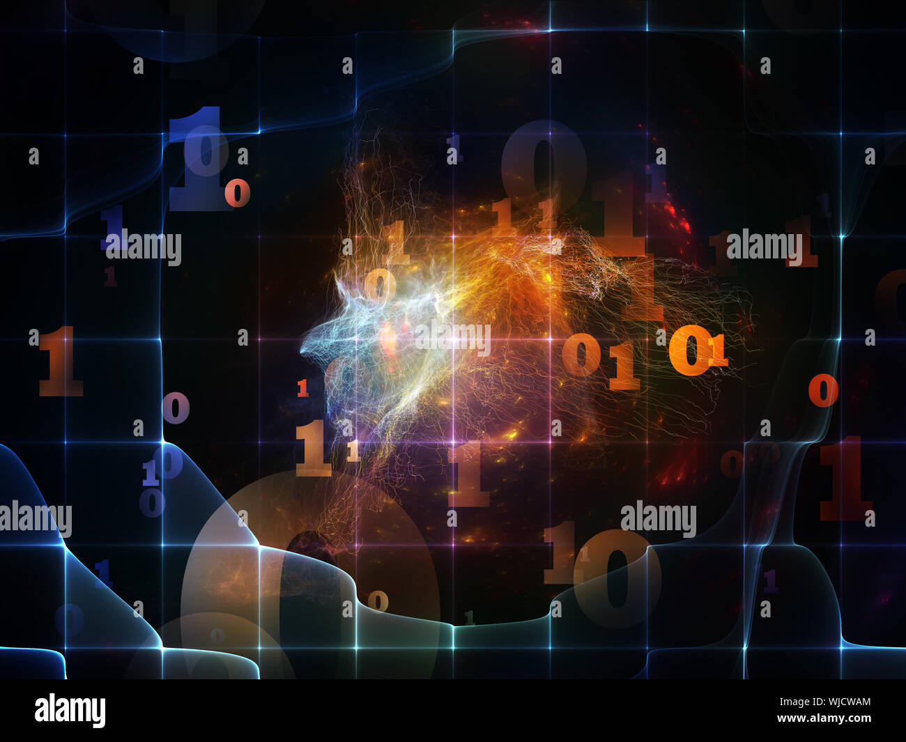 Number in Space series. Composition of numbers, fractal textures and ...