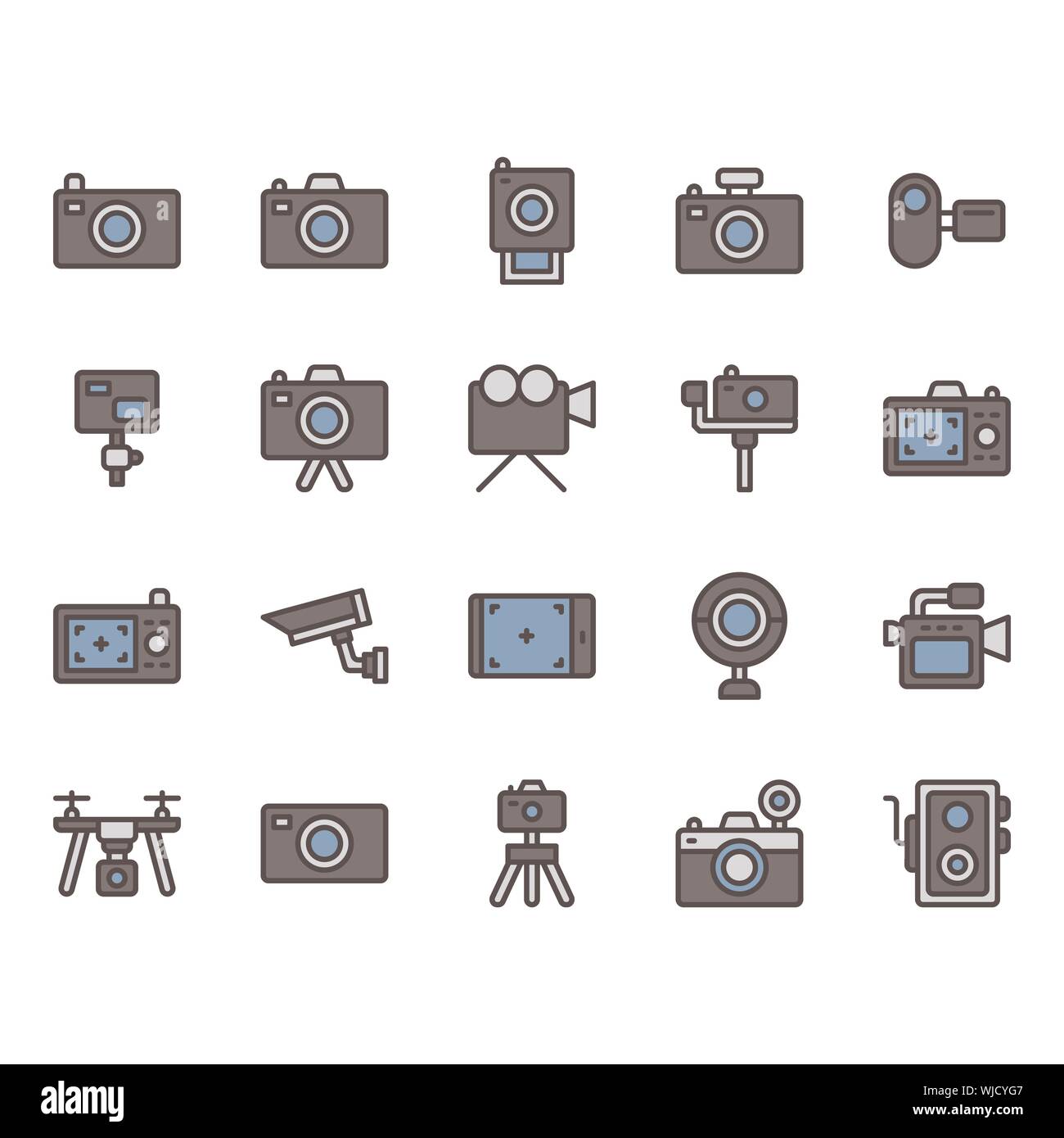 Camera related icon set. Vector illustration Stock Vector Image & Art ...