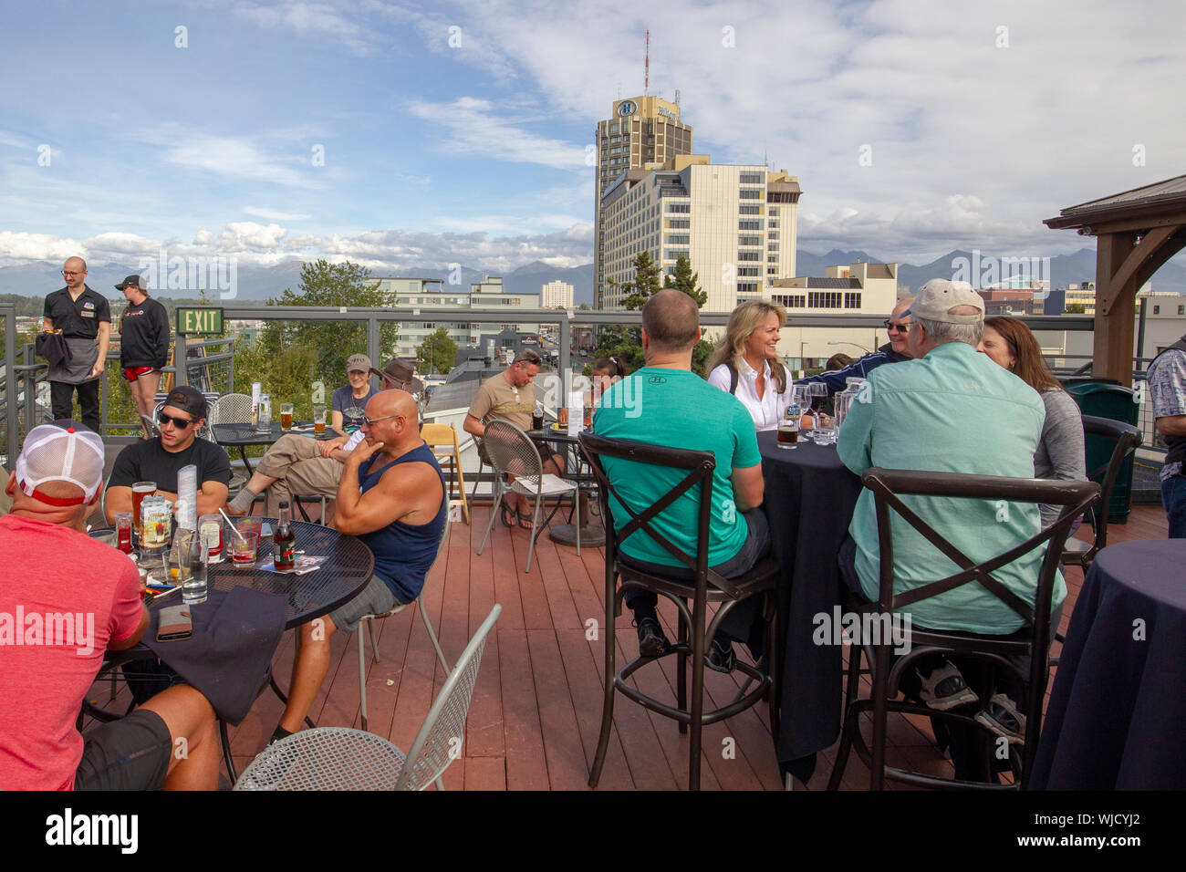 Rooftop dining in downtown Anchorage, Alaska Stock Photo - Alamy