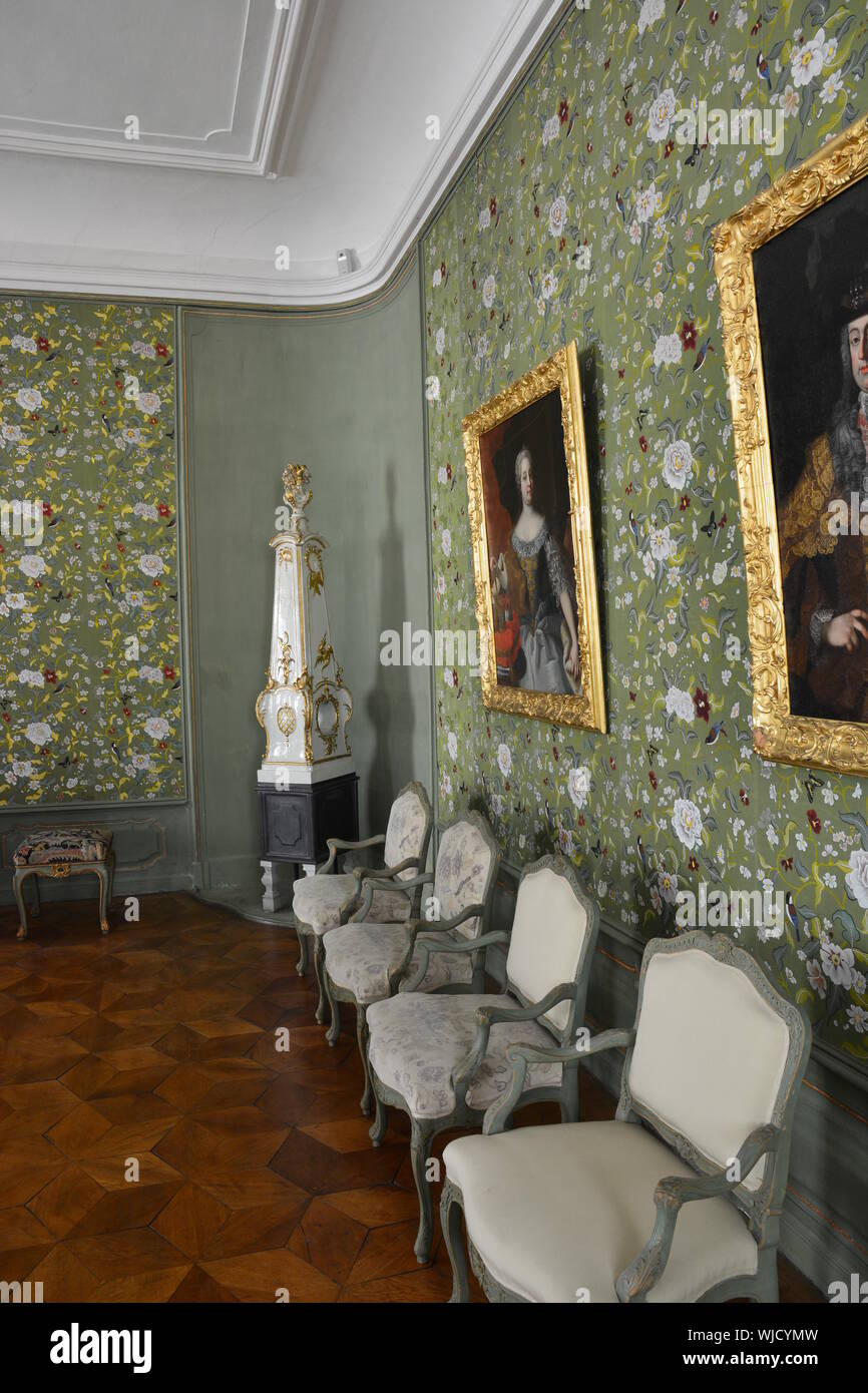 Bamberg, Germany - View of the interior of the baroque SCHLOSS SEEHOF ...