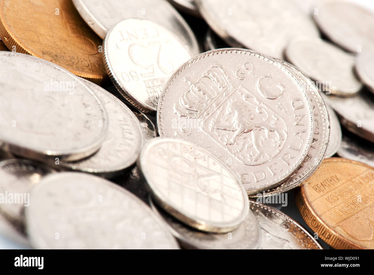 Old money guilders from Holland Stock Photo - Alamy