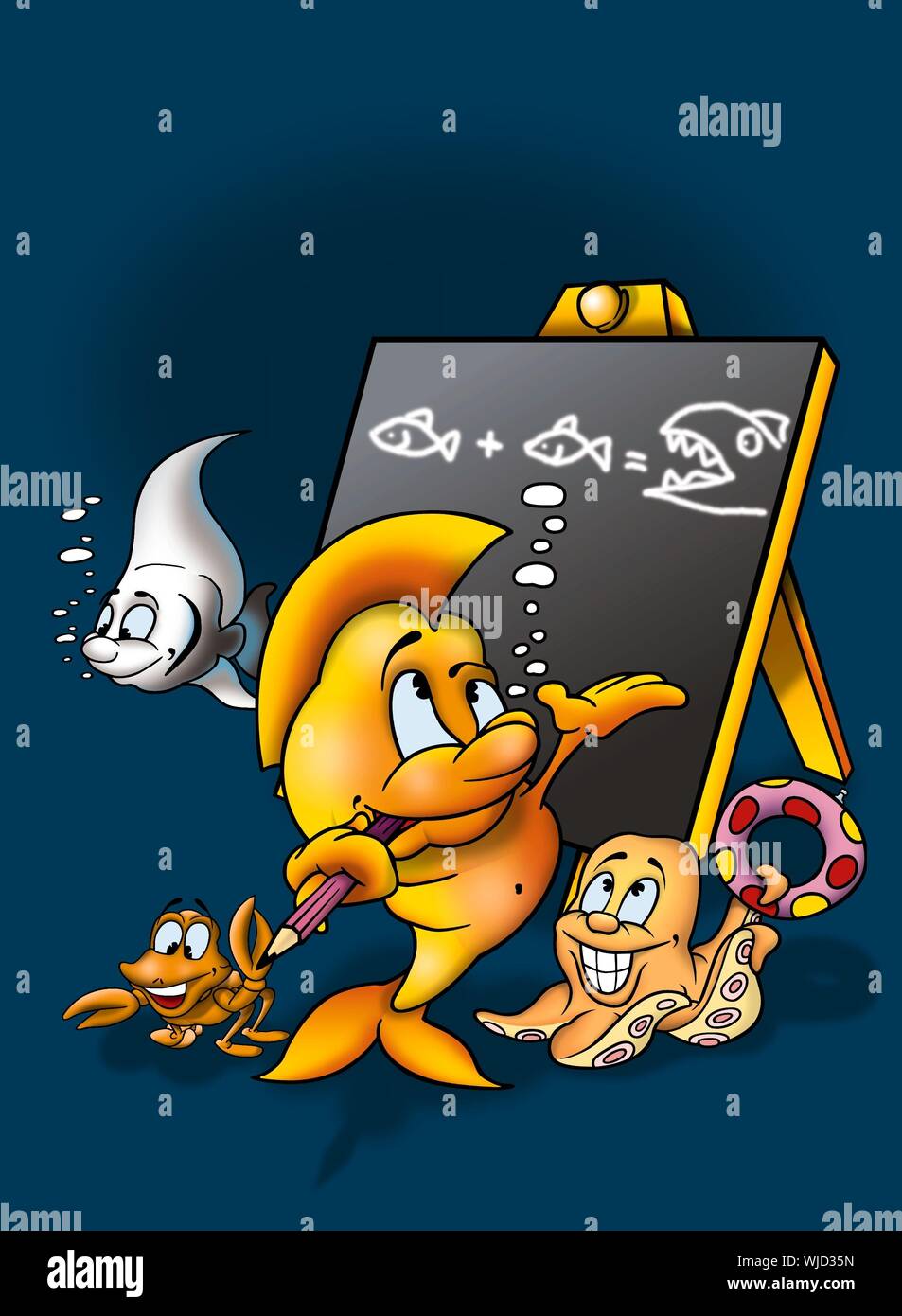 Fish in School Stock Photo - Alamy