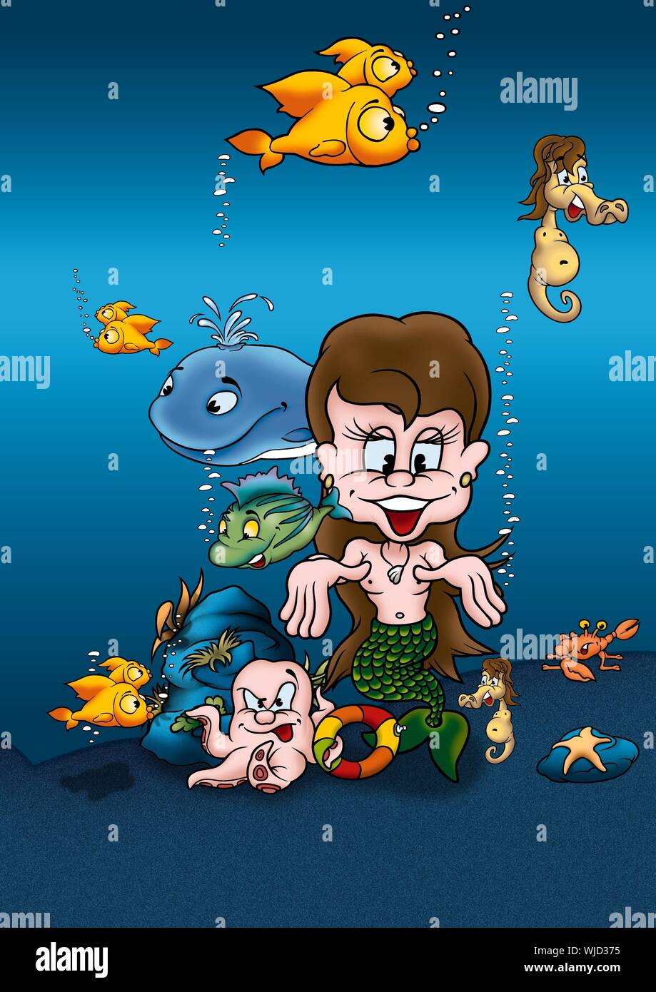Mermaid with sea horse hi-res stock photography and images - Alamy